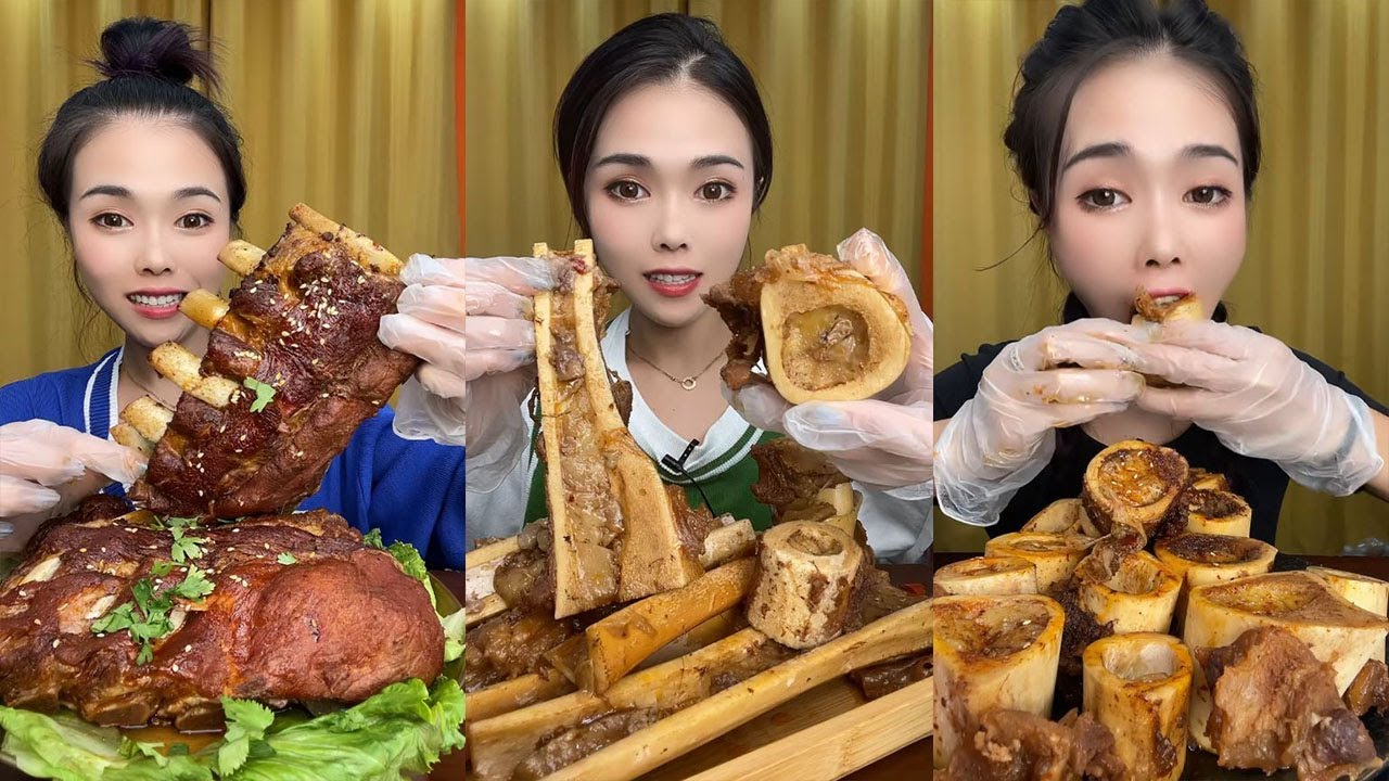 ASMR MUKBANG Bone Marrow EATING SHOW COOKING FOOD @KIKI FOOD - YouTube