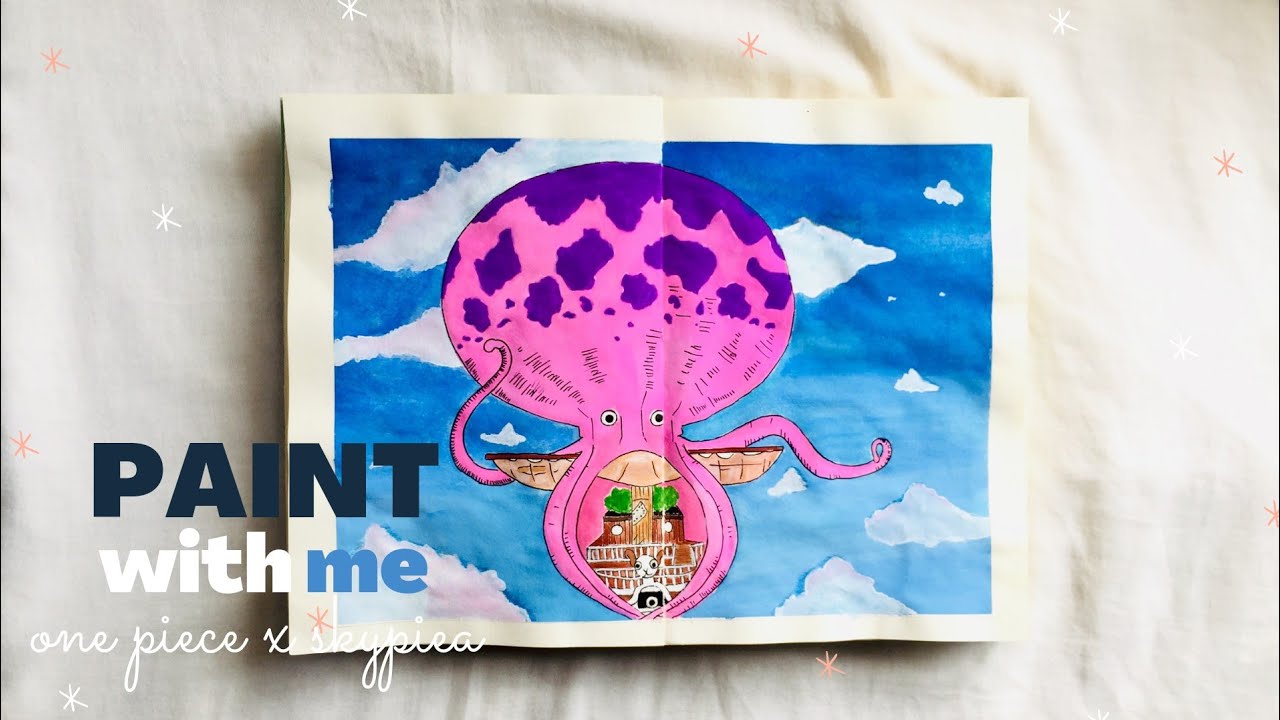 painting one piece scenes: octopus balloon from skypiea arc - YouTube