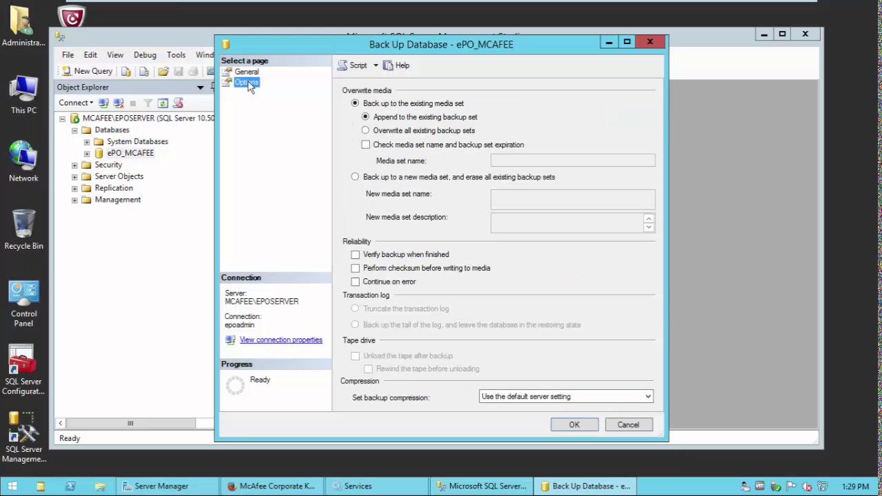 McAfee ePolicy Orchestrator (ePO) Manual Backup - YouTube