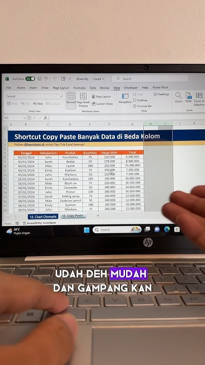 Shortcut Copy Paste Banyak Data dari Beda Kolom di Excel #exceltips #exceltutorial - YouTube