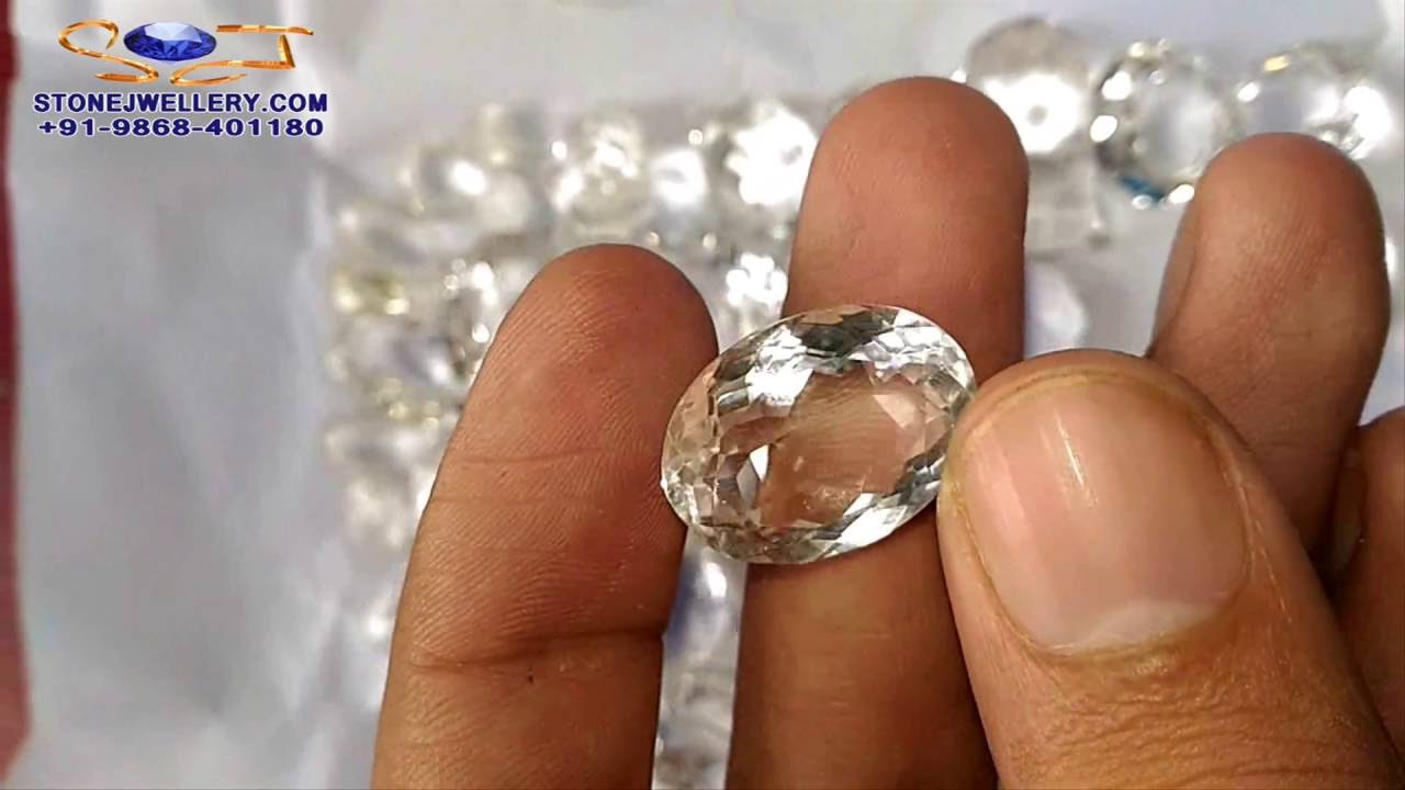 Natural Sphatik Gemstone - Quartz Stone - Big Size - Oval Cut ...