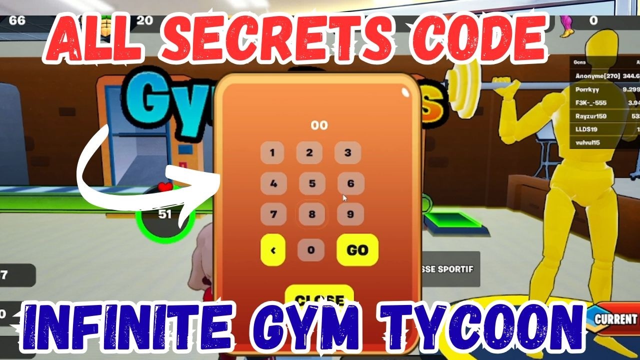 INFINITE GYM TYCOON MAP FORTNITE CREATIVE - ALL SECRETS CODES GYM ...