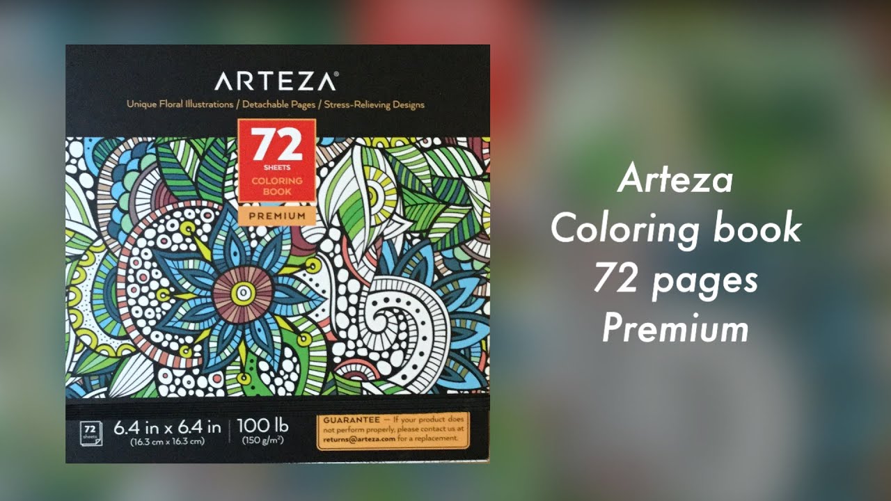 ARTEZA coloring book 72 pages - flip through + 10% coupon - YouTube