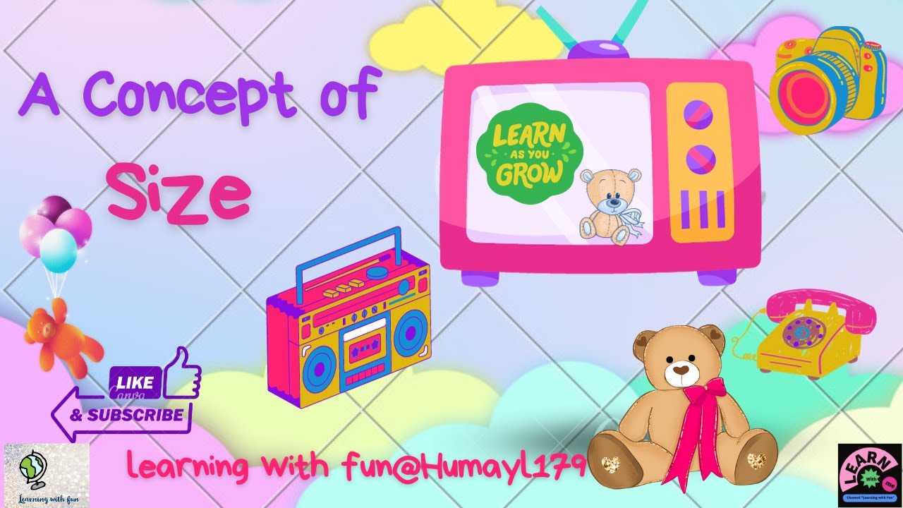 Learn sizes for kids|size comparison|concept of sizes for pre school ...