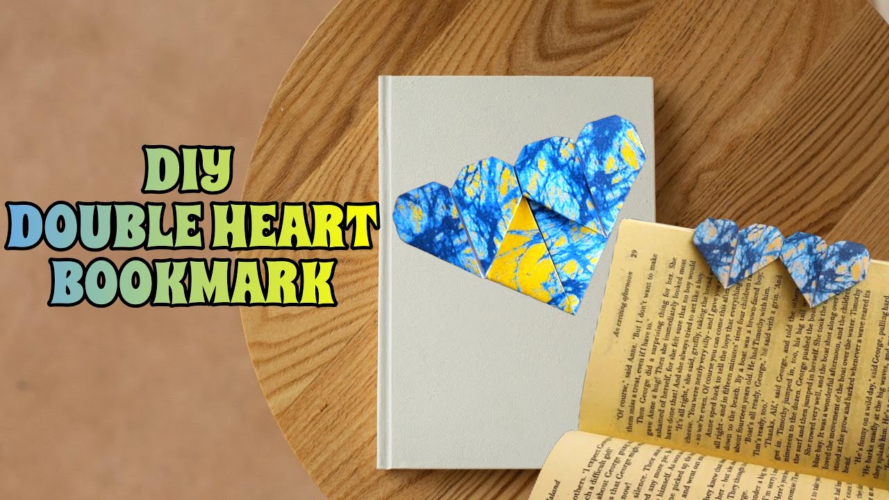 DIY Double Heart Bookmark | DIY Paper Origami Heart Bookmark Easy - YouTube