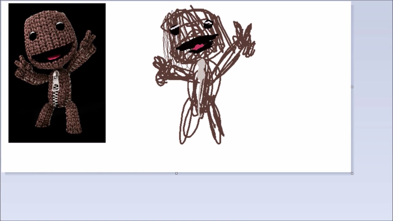 how to draw Sackboy like a pro in paint - YouTube