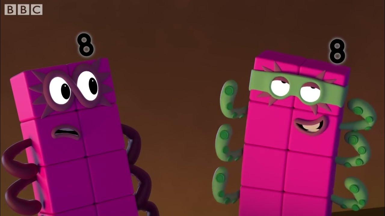 Numberblocks | Octoblock Vs. Octonaughty 🦸🦹 | Educational | Learn to Count reversed - YouTube