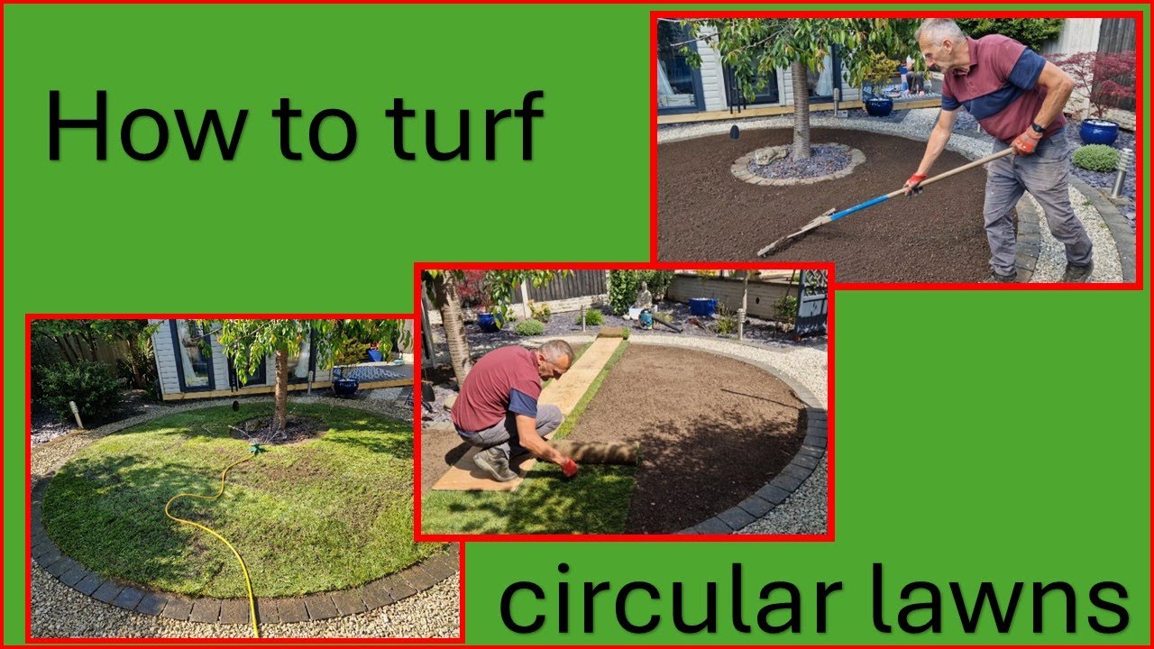 How to turf a circular lawn. - YouTube