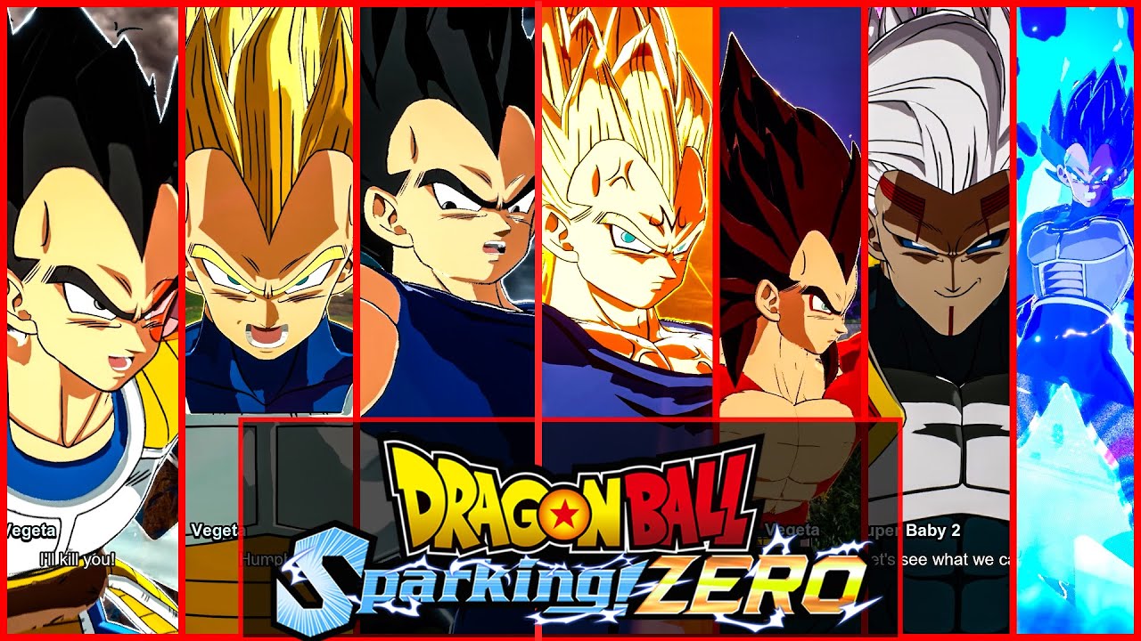 Vegeta All Transformations and Finishers in Dragon Ball Sparking Zero ...