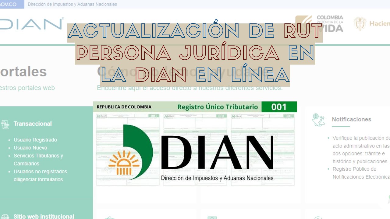Cómo actualizar el RUT de una PERSONA JURÍDICA en la DIAN - YouTube