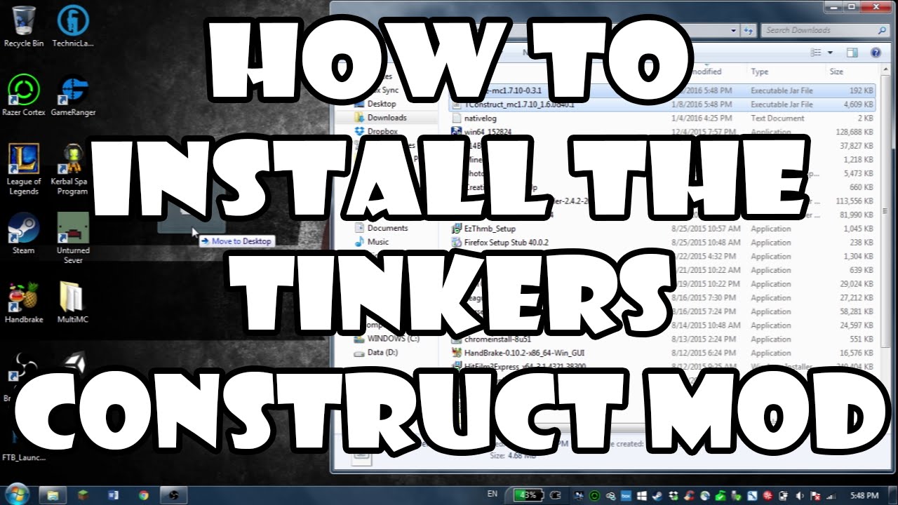 How to Install the Tinker's Construct Mod 1.7.10! - YouTube