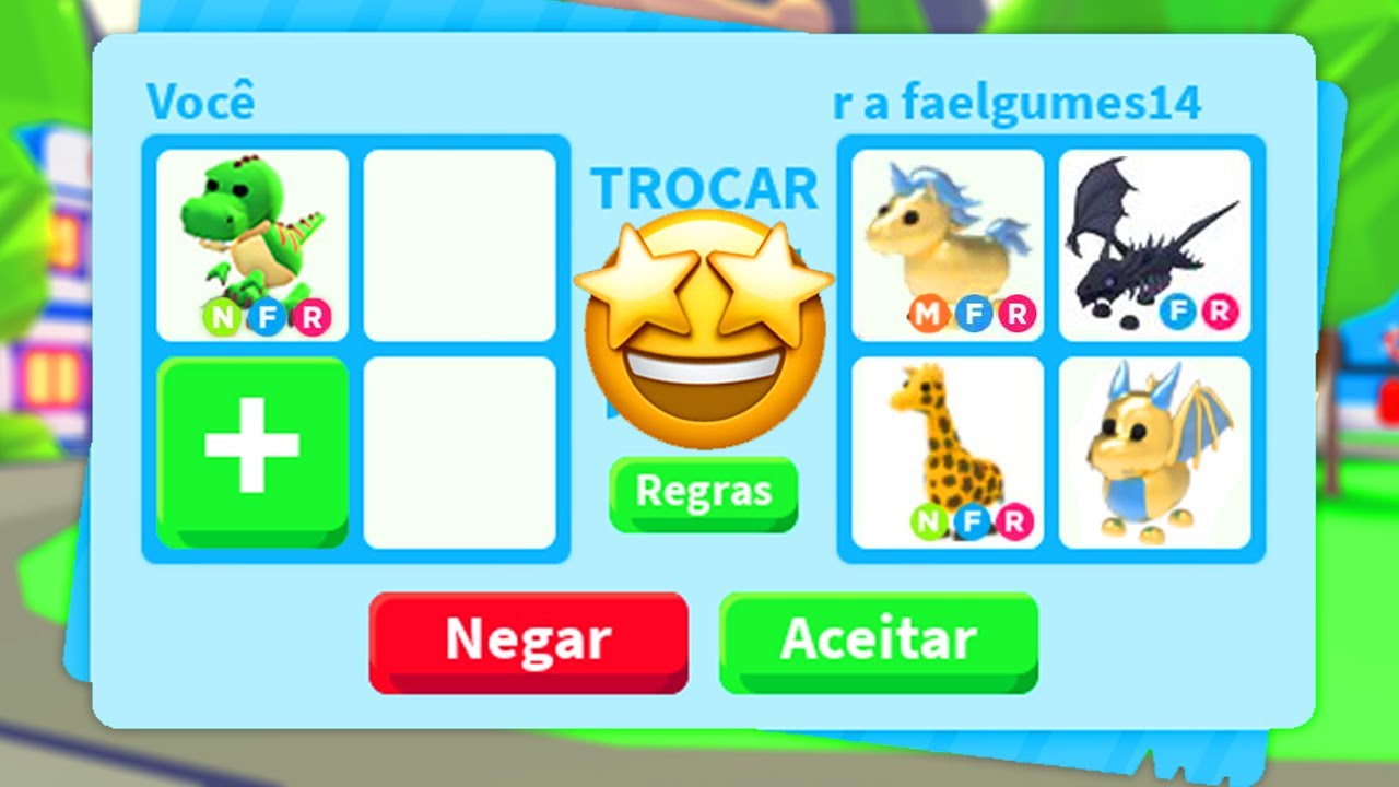 OQUE TROCAM POR T-REX NEON NO ADOPT ME 😱 (ROBLOX) - YouTube