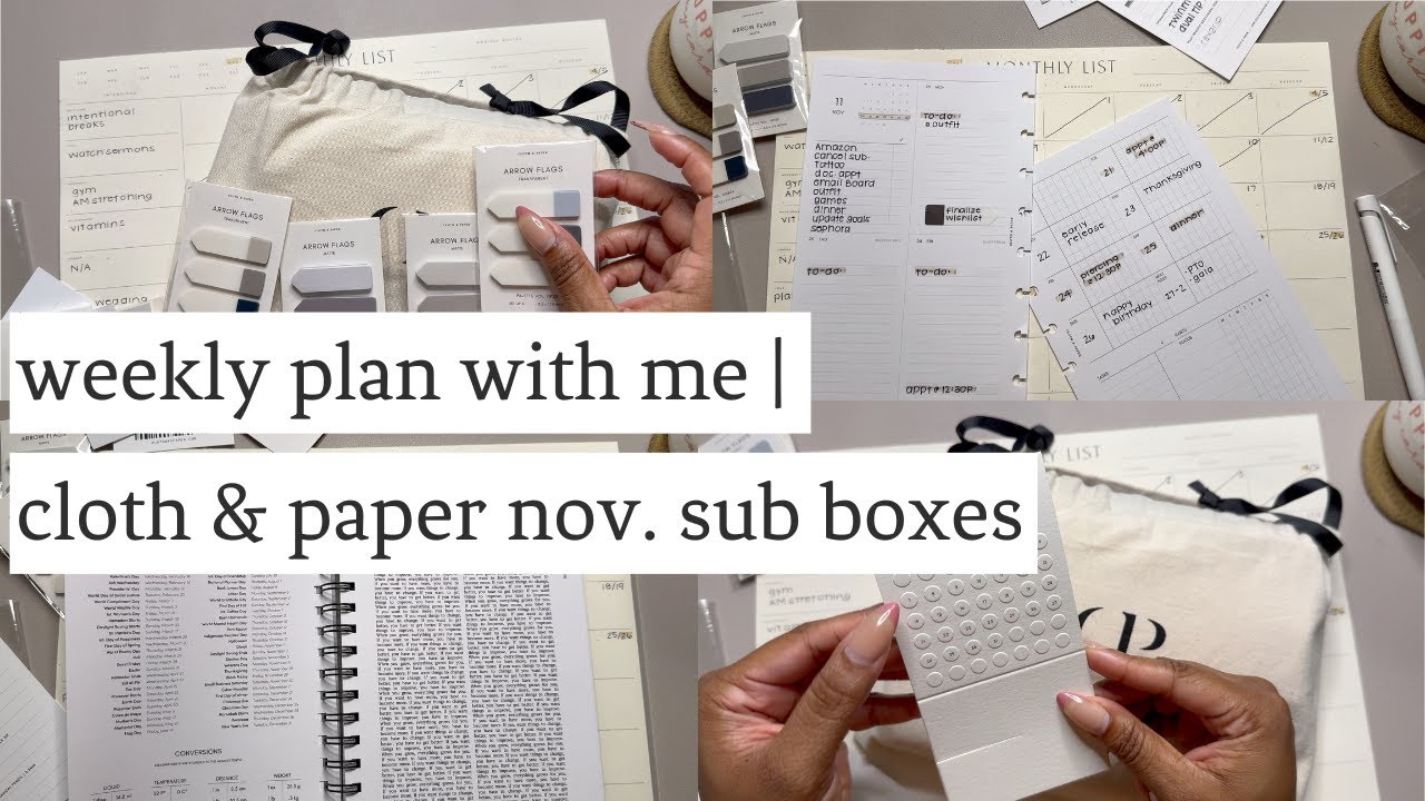 november cloth & paper box review | weekly plan with me - YouTube