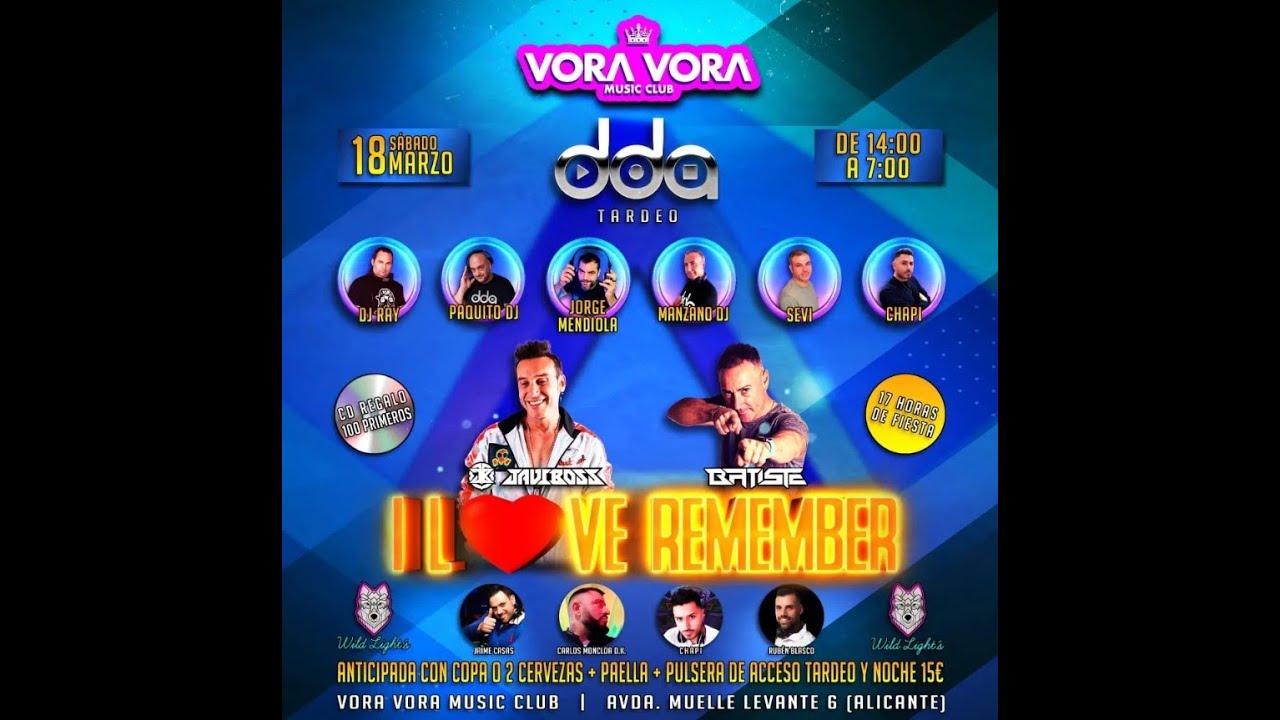 VORA VORA Live! I Love Remember (18-03-2023) Alex Giménez - YouTube