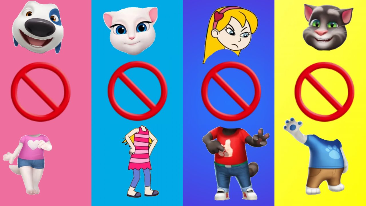 TALKING TOM, ANGELA, PAW PATROL | MATCH THE HEAD - YouTube