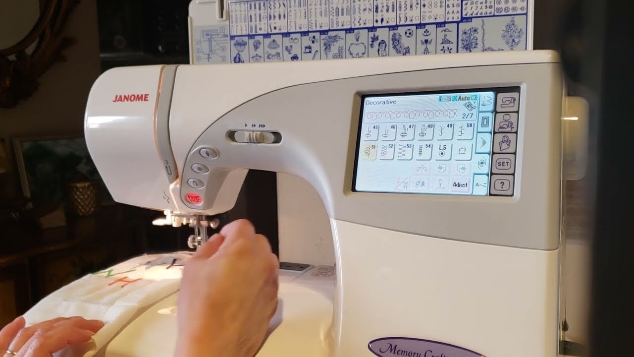 Janome memory craft 9500 embroidery machine - YouTube