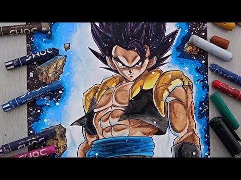 How to draw gogeta godly aura the ultimate fusion warrior with oil ...