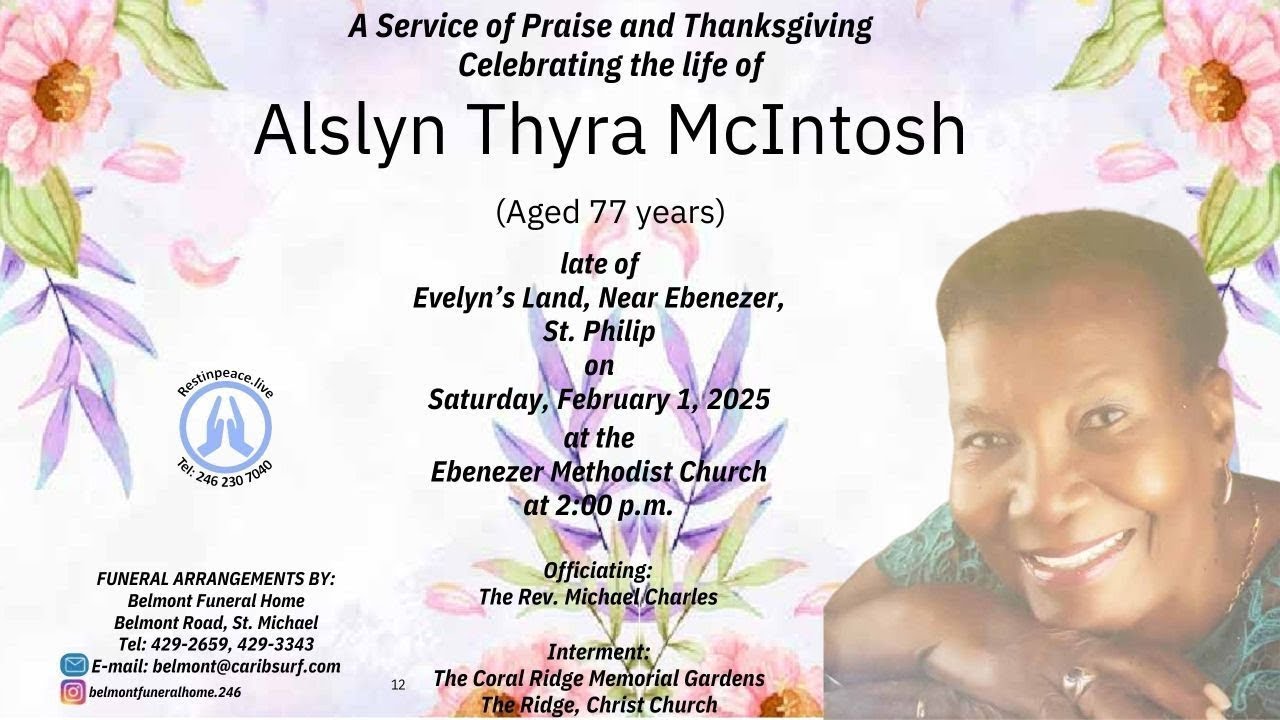 Celebrating the Life of Alslyn Thyra McIntosh - YouTube
