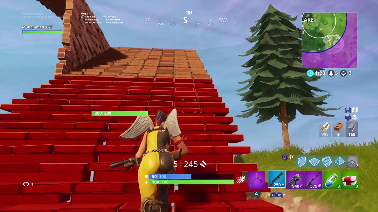 Fortnite intense game and build battles trying out really high building ...