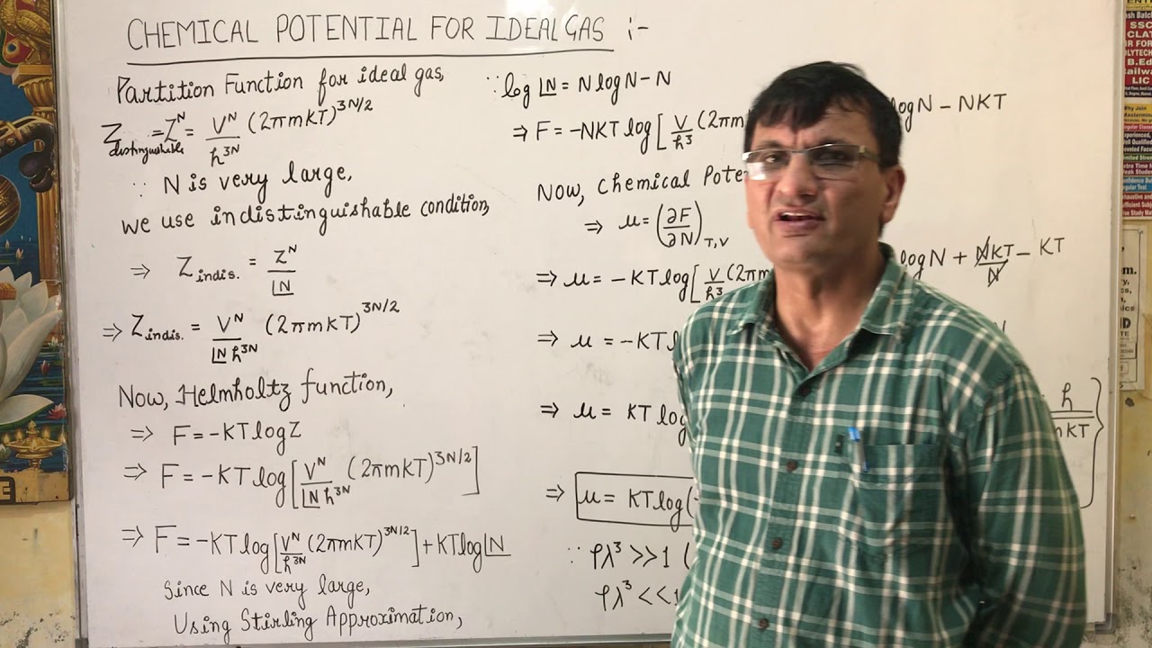 Chemical potential of Ideal Gas - YouTube