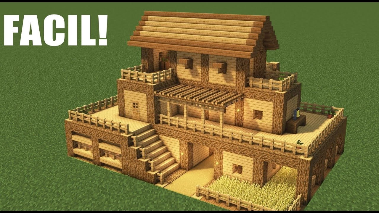 Como hacer una CASA DE MADERA en Minecraft para Survival (FACIL) - YouTube
