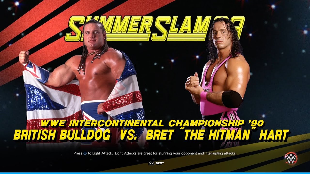 WWE 2K23 BRITISH BULLDOG VS. BRET THE HITMAN HART - YouTube