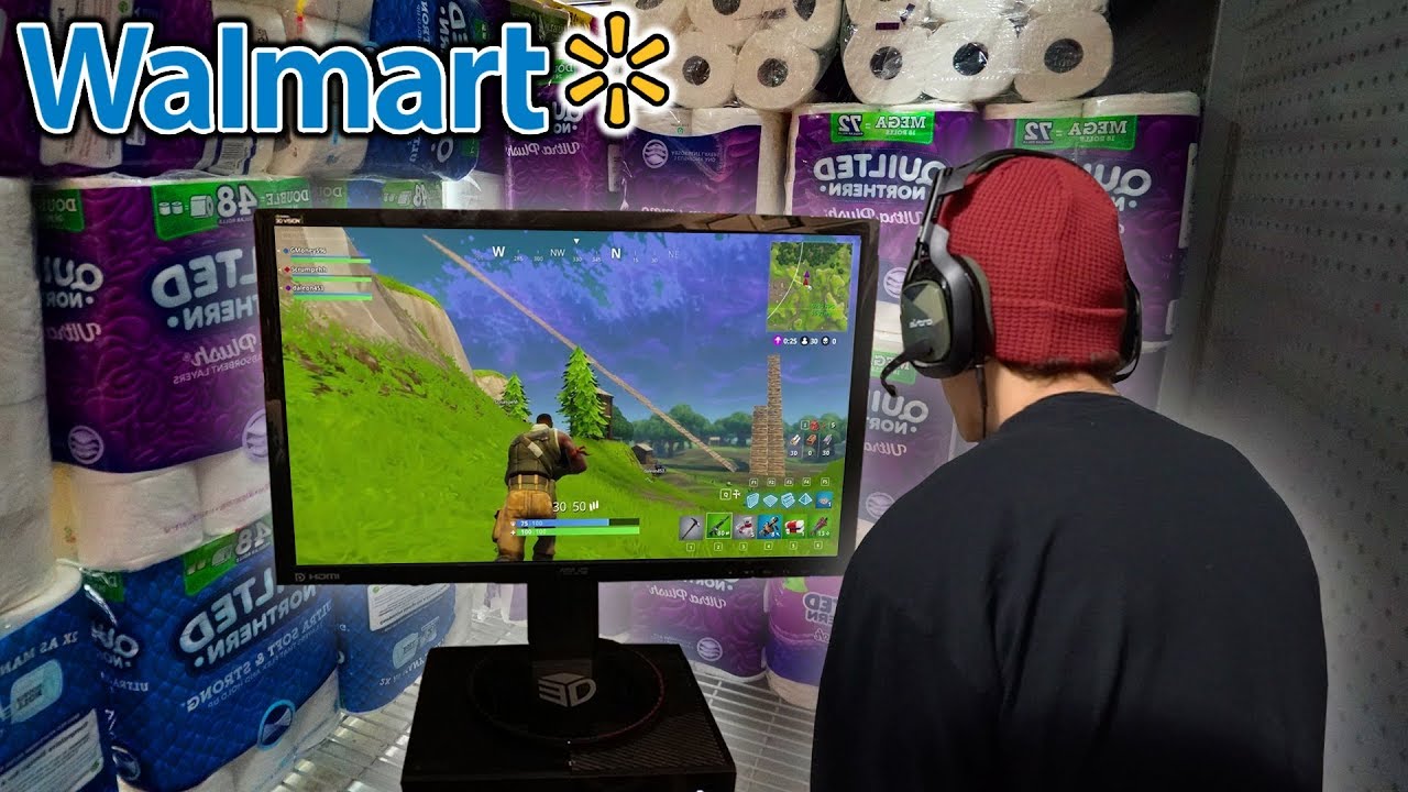 PLAYING FORTNITE IN A WALMART TOILET PAPER FORT! (Fortnite BR Full ...