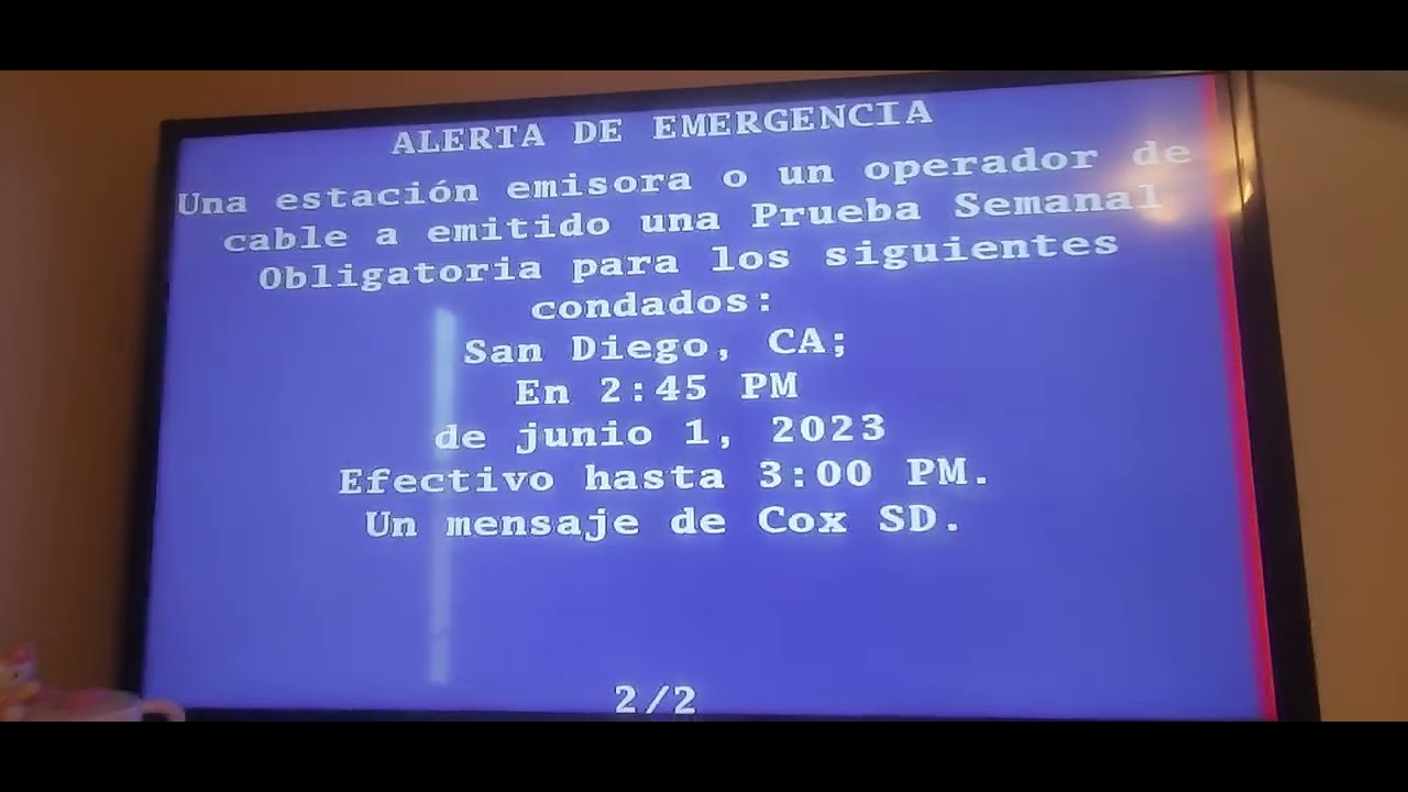 weekly test EAS Cox Cable with spanish text - YouTube