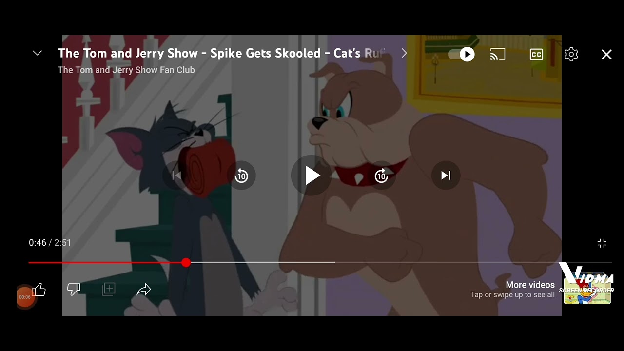 tom and jerry tongue get pulled by spike - YouTube