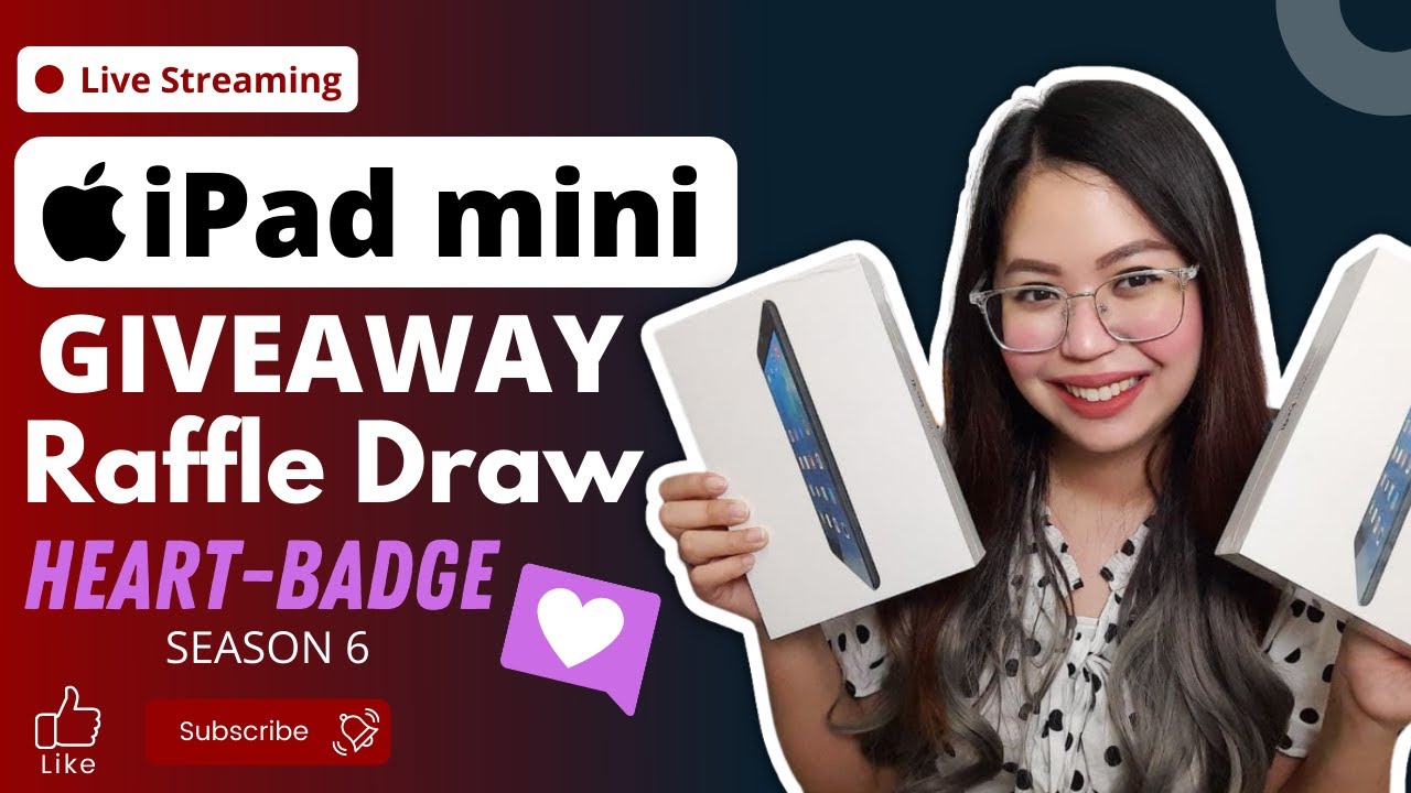 IPAD MINI GIVEAWAY LIVE RAFFLE DRAW | HEART-BADGE SEASON 7 | GCASH ...
