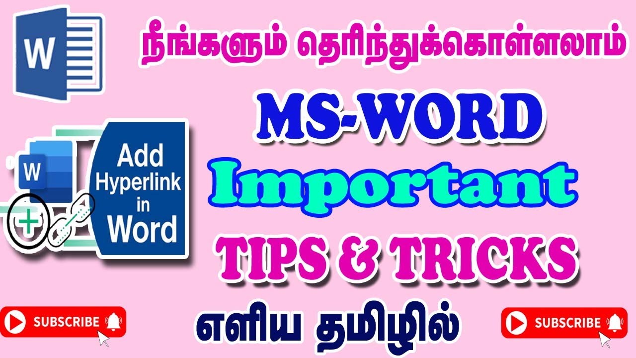 Easy Learn to Ms-word Important Tips & Tricks @RamyaSekar85 # ...