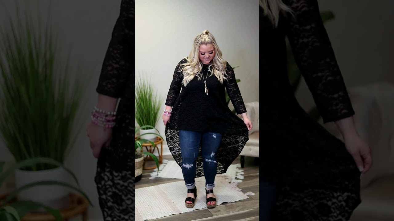 Curvy You Already Know, Black Lace, Plus Size Top, Glitzy Girlz ...