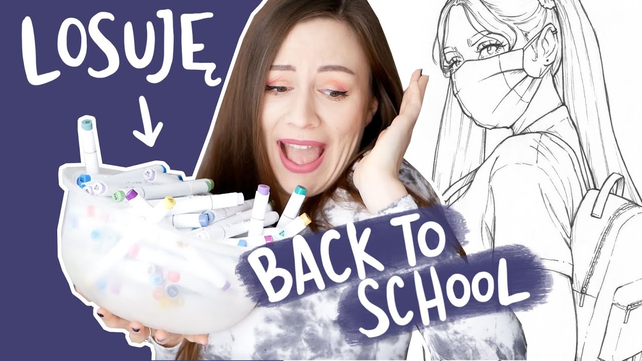 WYZWANIE - KOLOROWANIE LOSOWYMI MARKERAMI - BACK TO SCHOOL #23 - YouTube