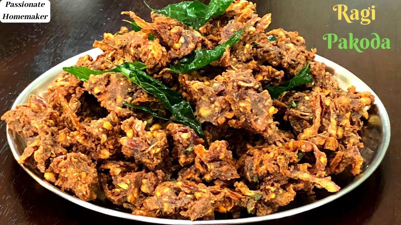 Ragi Pakoda - Ragi Onion Pakoda-Ragi Peanut Pakoda-Crispy Finger Millet ...