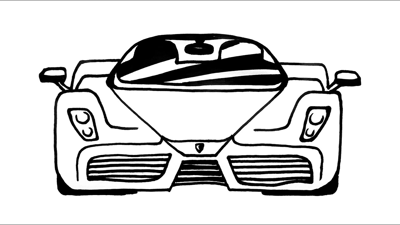 How to Draw Ferrari Sports Luxury Car Easy - Easy Drawing Cars ...