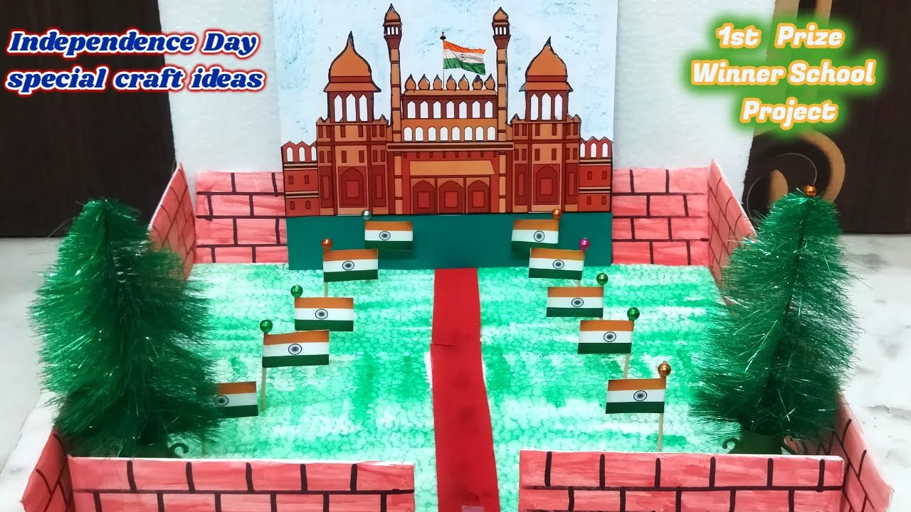 Red Fort model for School Project Easy 🧡🤍💚 || लाल किला का मॉडल कैसे ...