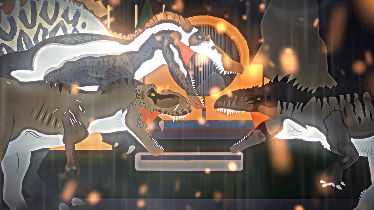 rexy & spinosaurus vs giganotosaurus //renimating Jurassic world ...