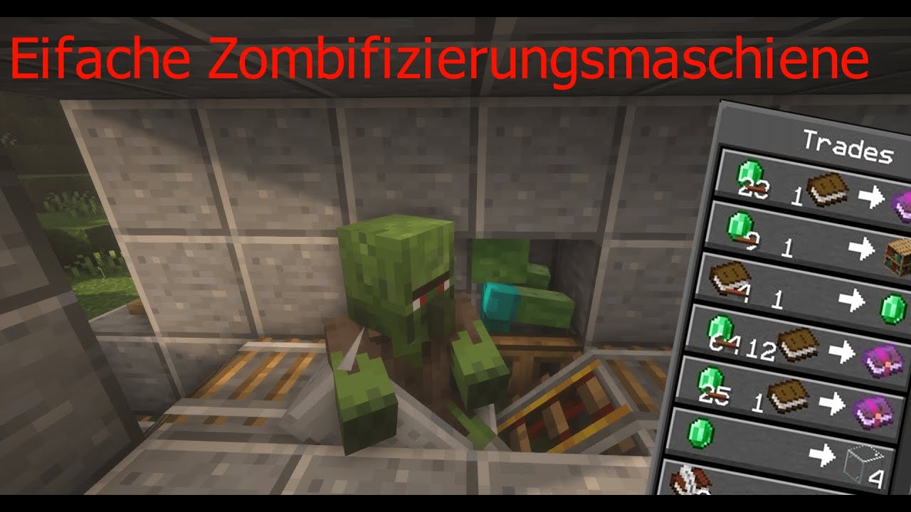 Vilager Zombifizierungs-Maschine Minecraft ¦ Tutorial ¦ Deutsch - YouTube