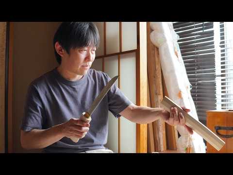 The Process of Making a Japanese Sword Scabbard! Incredible Woodworking Craftsmanship.