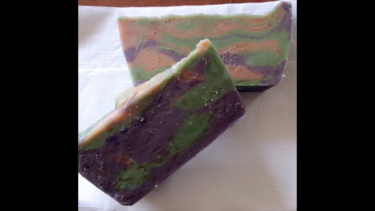 Making and Cutting Whammo Camo Soap - YouTube