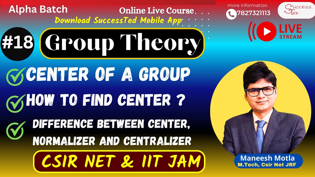 #18 center of a group with Examples | how to find center | centralizer ...