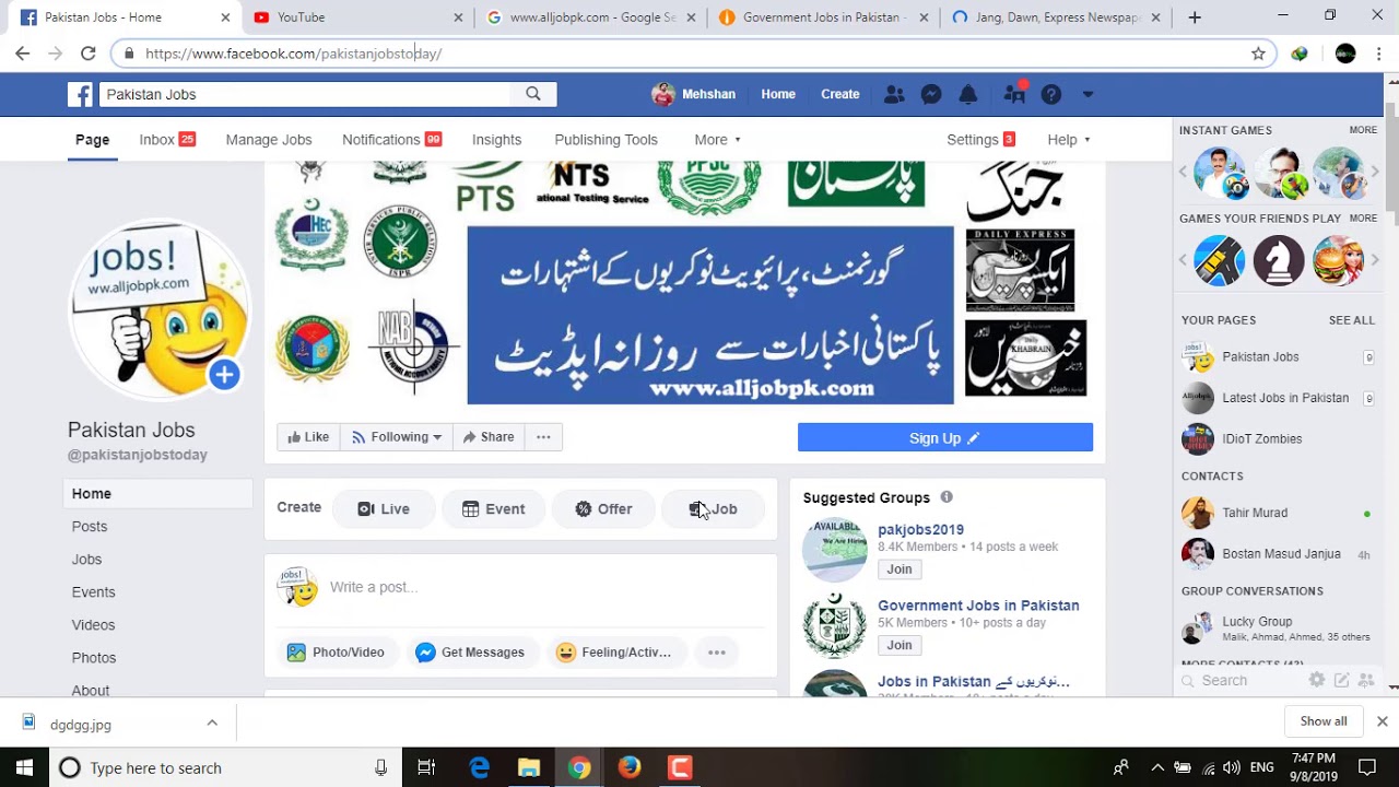 How to get Job Information on Daily Base By Facebook - YouTube