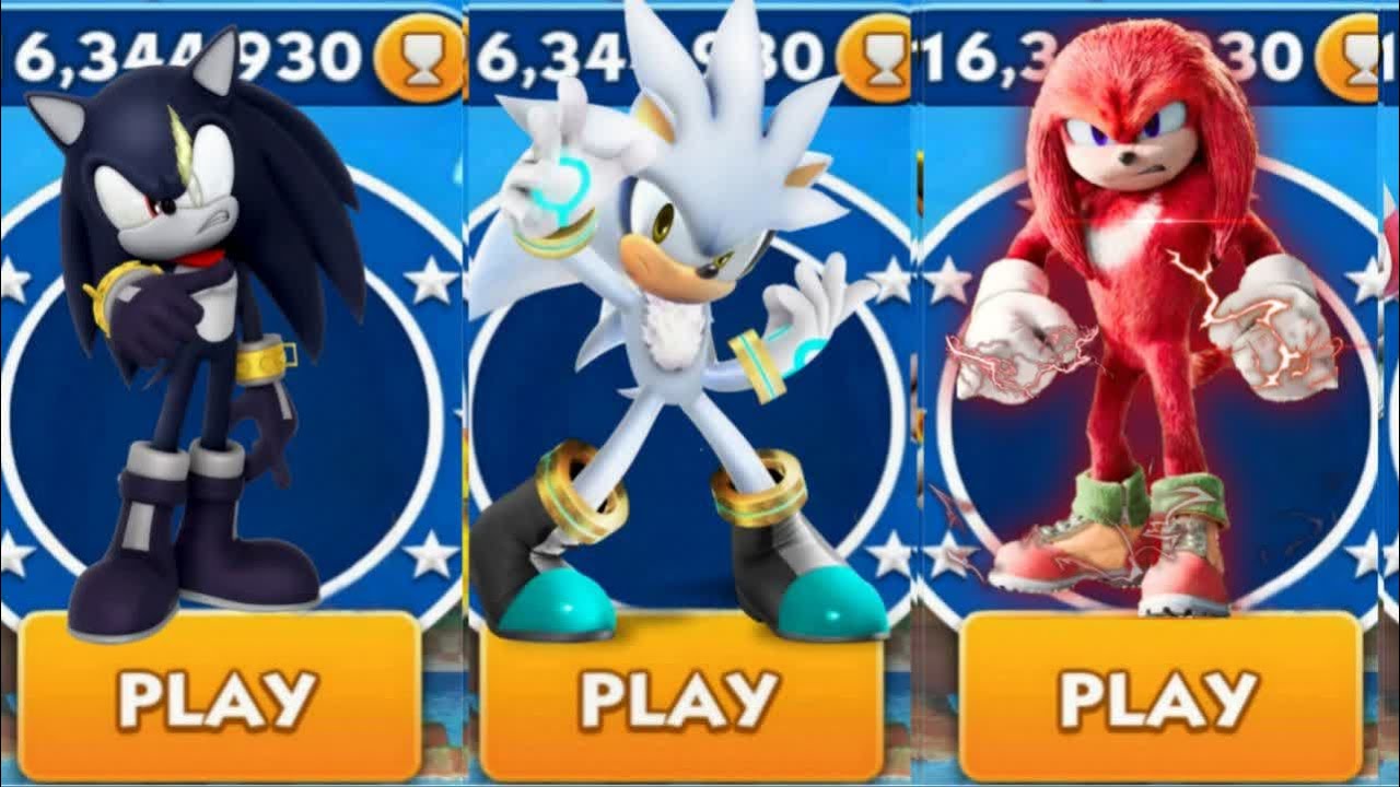 Sonic Dash - Sir Shadow VS Silver Sonic VS Hunter Knuckles _ Movie Sonic vs All Bosses Zazz ...