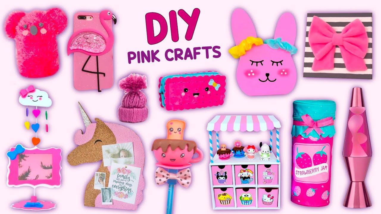 12 DIY PINK CRAFTS - Keychain Ideas - Decoration - Unicorn Craft and ...