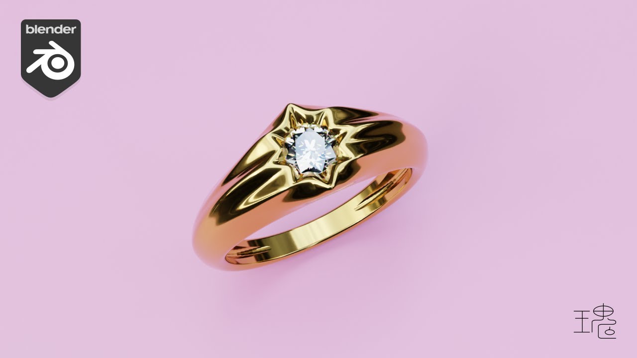 Jewelry Design In Blender Tutorial 246 Time-lapse：Multi Diamond Ring (6 ...