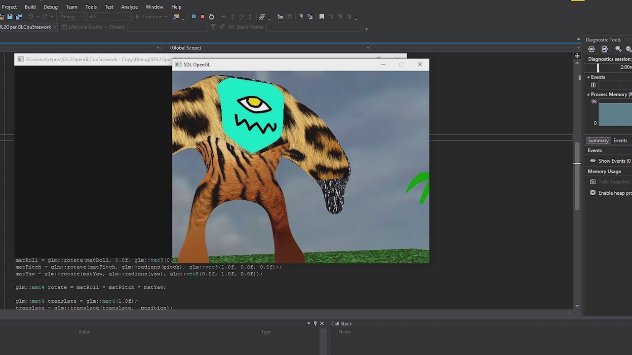 Sdl2 C Opengl With 5 Models And Transform On 3 Objects Youtube 7606