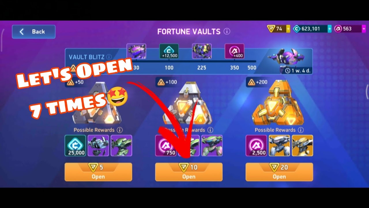 Opening 7 Fortune vaults of 10 Fortune keys 🤩 | Mech Arena - YouTube