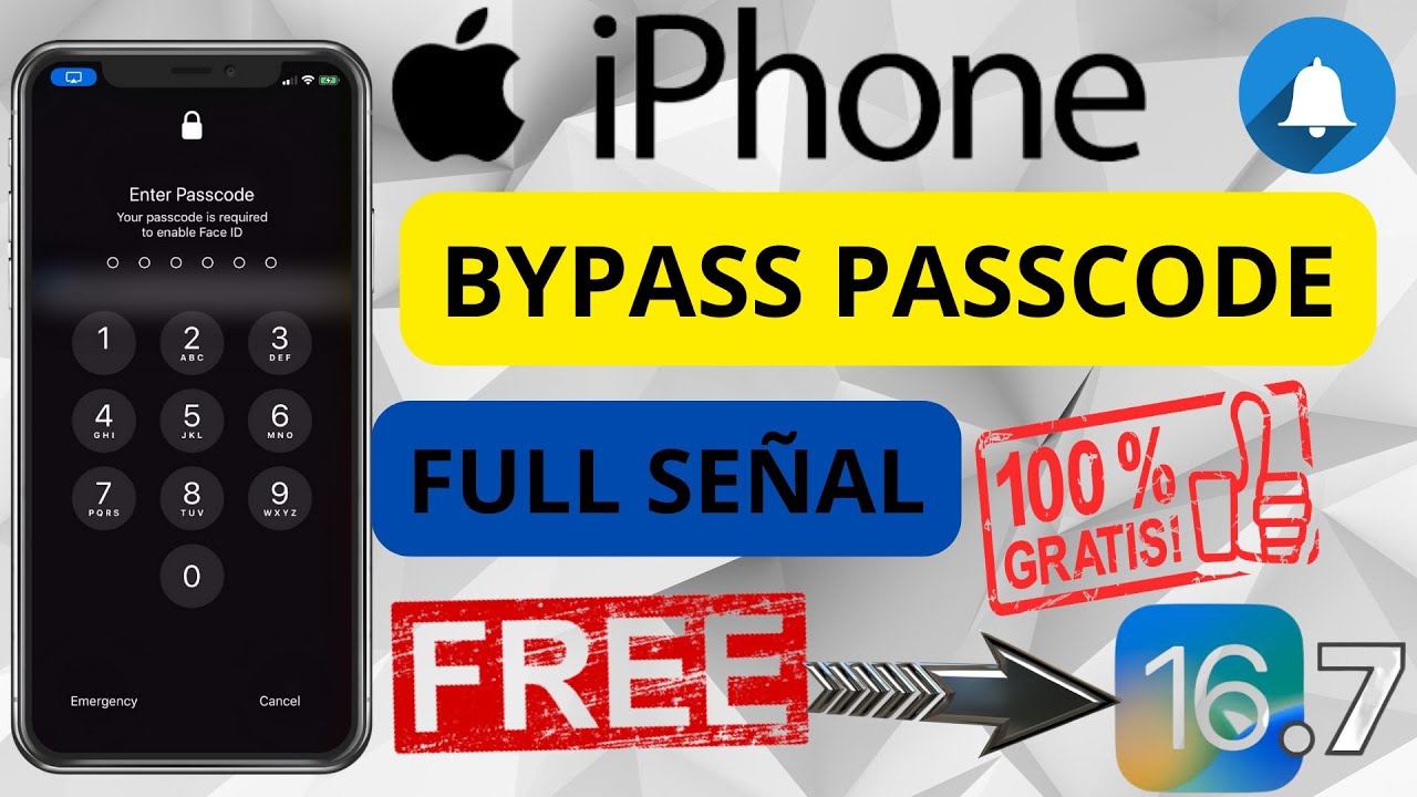 IPHONE 🍎 BYPASS PASSCODE CON SEÑAL ️ ️ Y FULL NOTIFICACIONES 🔔 ...