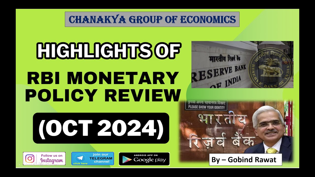 Highlights of RBI MONETARY POLICY REVIEW (OCT- 2024) - YouTube