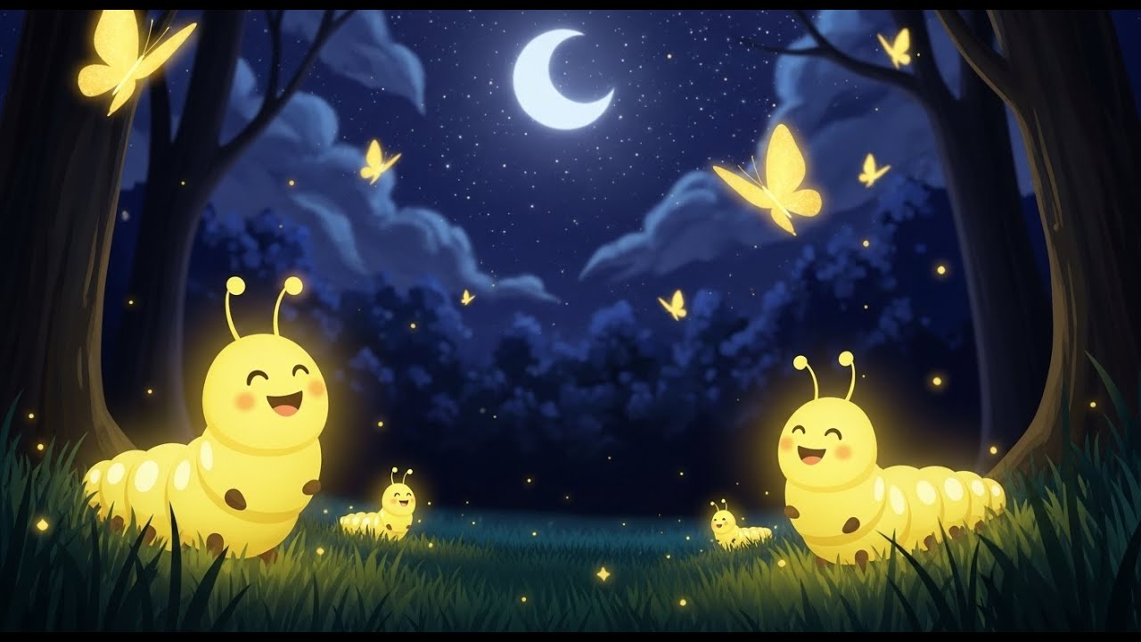Tiny Glow Worms Light the Skies 🐛 | Bedtime Nursery Rhyme for Toddlers ...